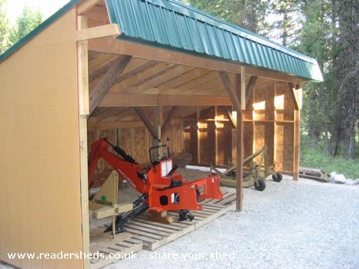 Filled with tractor implements of shed